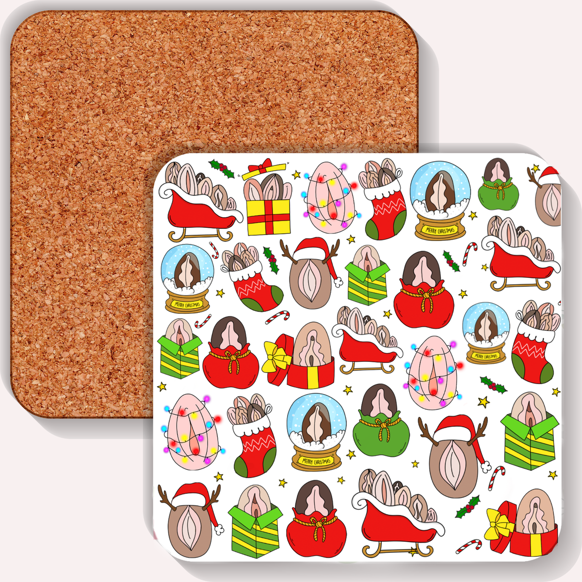 Merry Muff Christmas Coaster – Risque Gifts