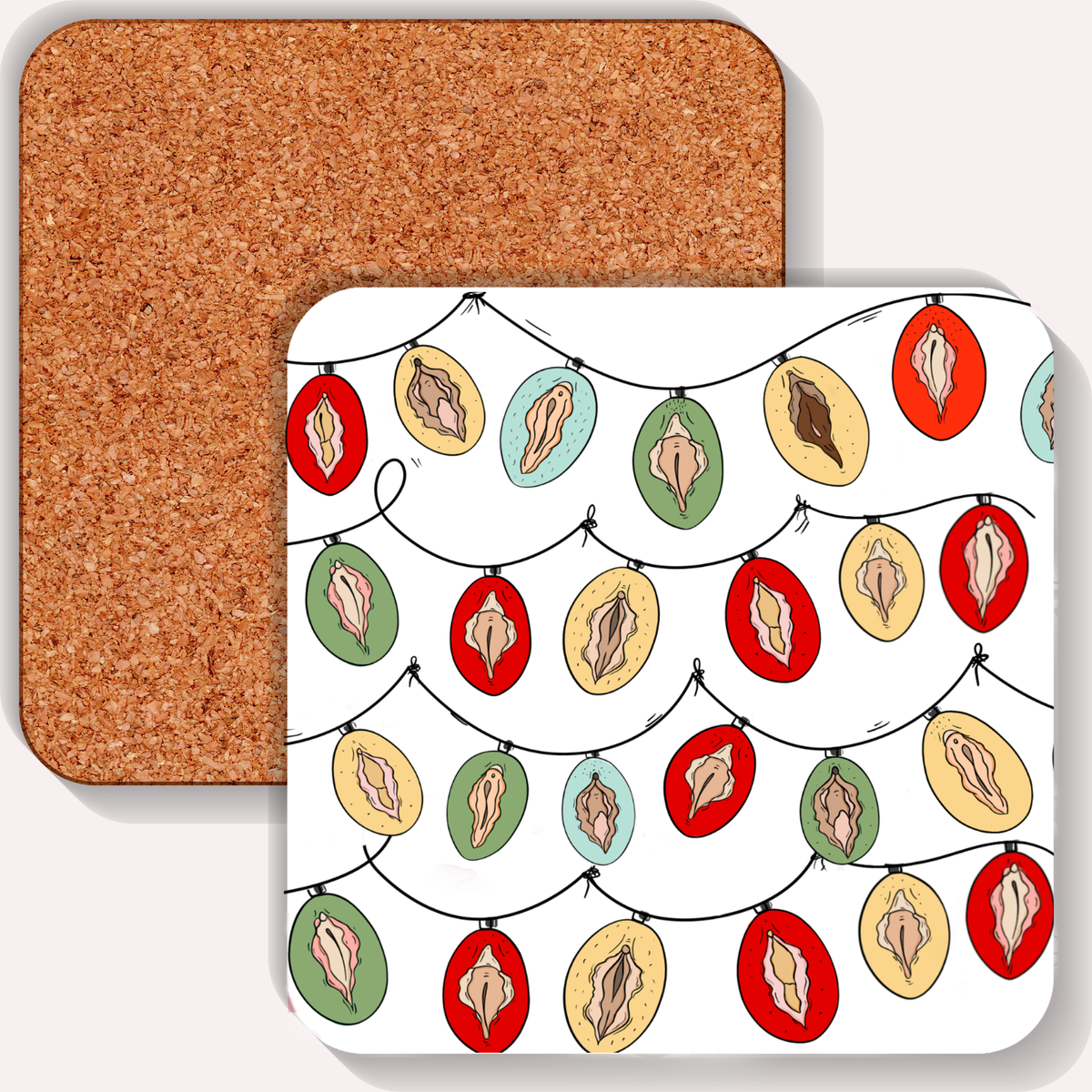 Vagina Lights Christmas Coaster – Risque Gifts